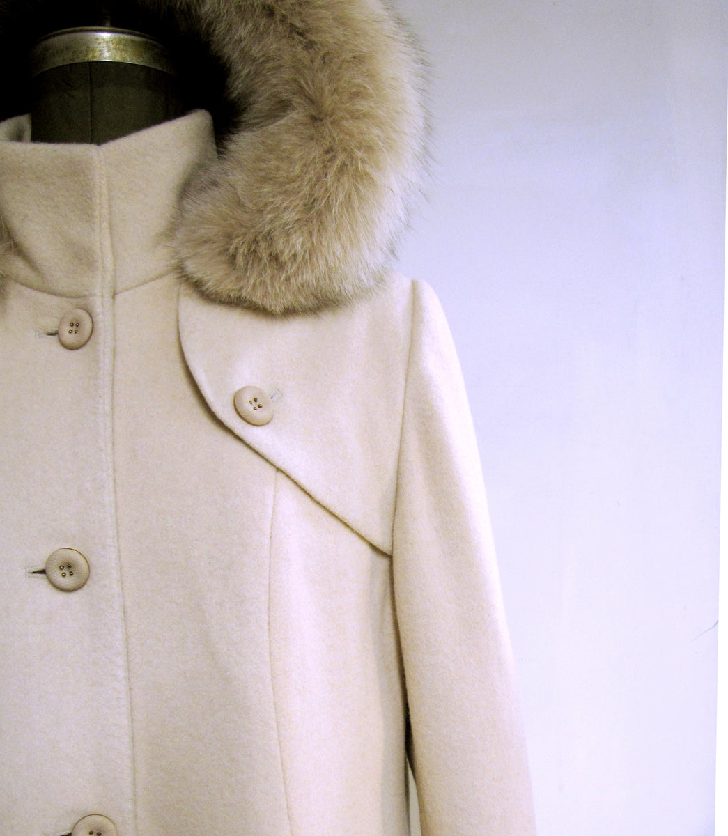 Amanda Coat - Pure Virgin Merino Wool - Detachable Fox Hood ...